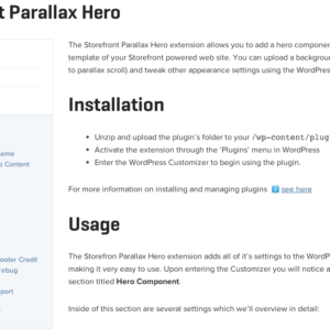 Storefront Parallax Hero Plugin · Download for $8